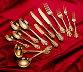 NC888 Luxury gold Cutlery Set Stainless Steel wedding Flatware Set  for five star hotel