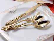 NC888 Luxury gold Cutlery Set Stainless Steel wedding Flatware Set  for five star hotel