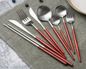 New Arrival Stainless Steel Flatware Set with Red Handle Color Kitchen Cutlery Dinnerware