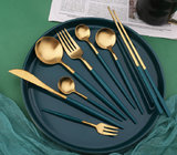 Stainless Steel Cutlery Flatware Set with Peacock Blue Color New Arrival NC099